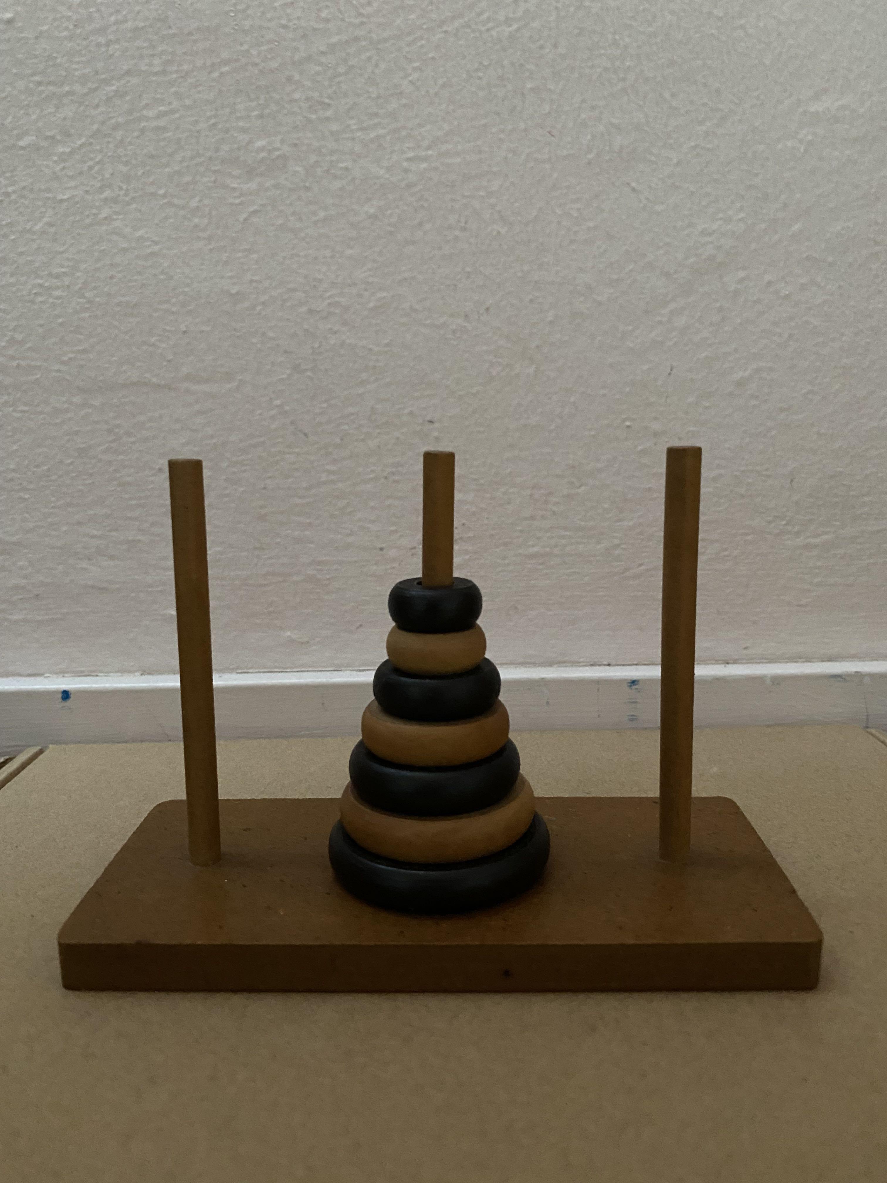 Tower of Hanoi wooden puzzle, Hobbies & Toys, Toys & Games on Carousell