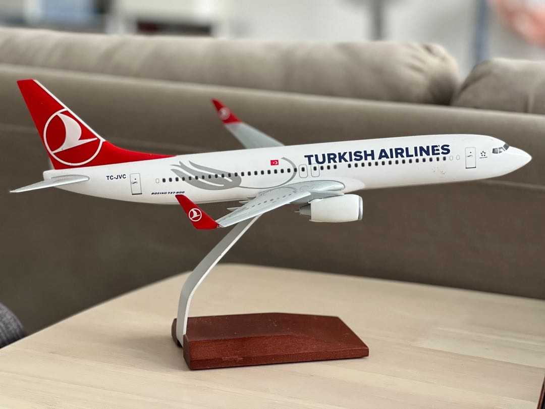 Turkish Airlines airplane model Boeing 737-800 TC-JVC, Hobbies & Toys ...