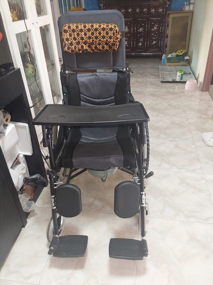 REMOVABLE HAND AND LEG RESTS, RECLINABLE WHEELCHAIR, BACKREST PNEUMATIC ...