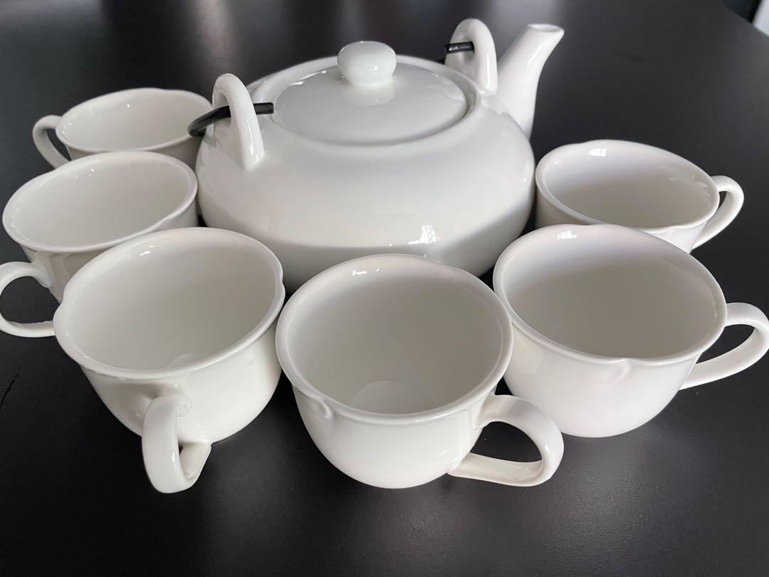 White porcelain tea set, Furniture & Home Living, Kitchenware ...