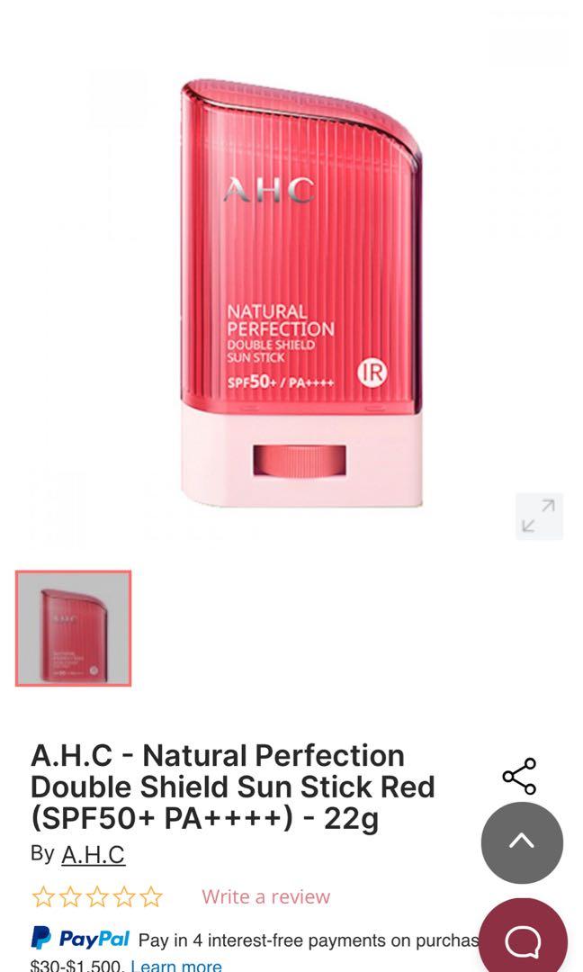 22g AHC Natural Perfection Double Shield Sun Stick, Beauty & Personal Care, Face, Face Care on ...