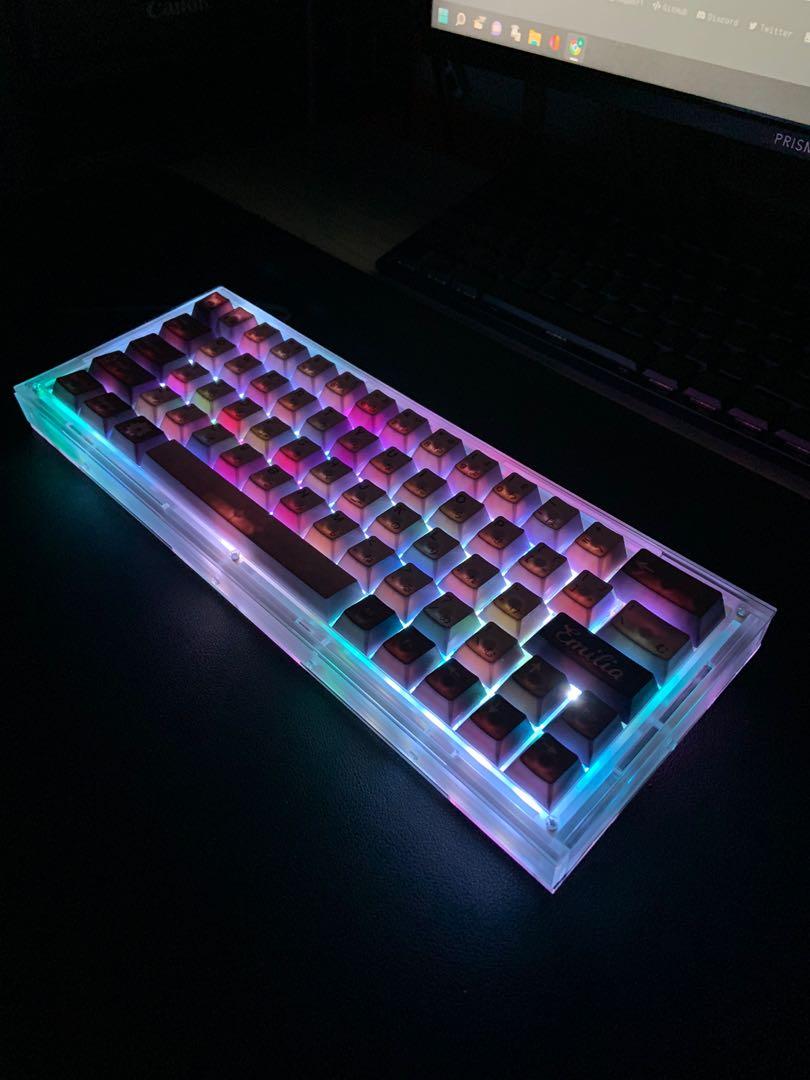 65% custom mechanical keyboard (Frost witch keycaps) custom acrylic keyboard, Computers & Tech ...