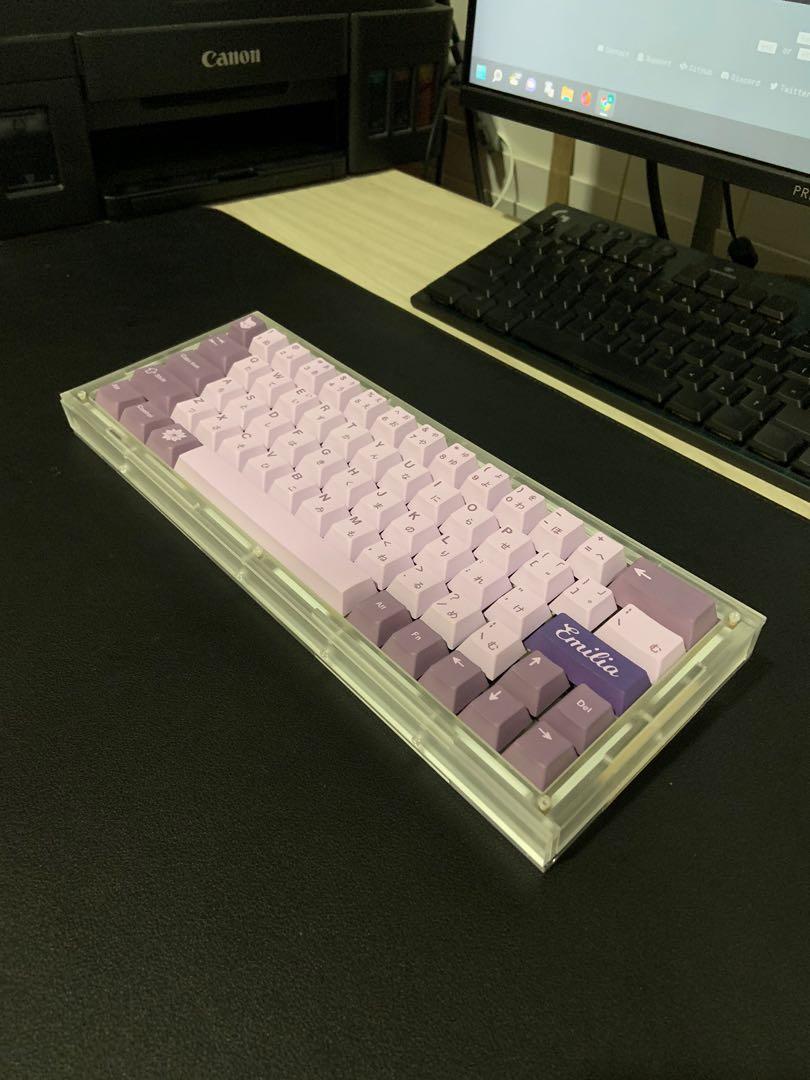 65% custom mechanical keyboard (Frost witch keycaps) custom acrylic keyboard, Computers & Tech ...