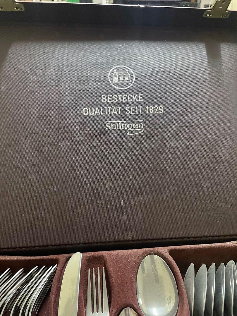 72 pieces Solingen Silverware Luxury Cutlery in a maroon case Made in ...