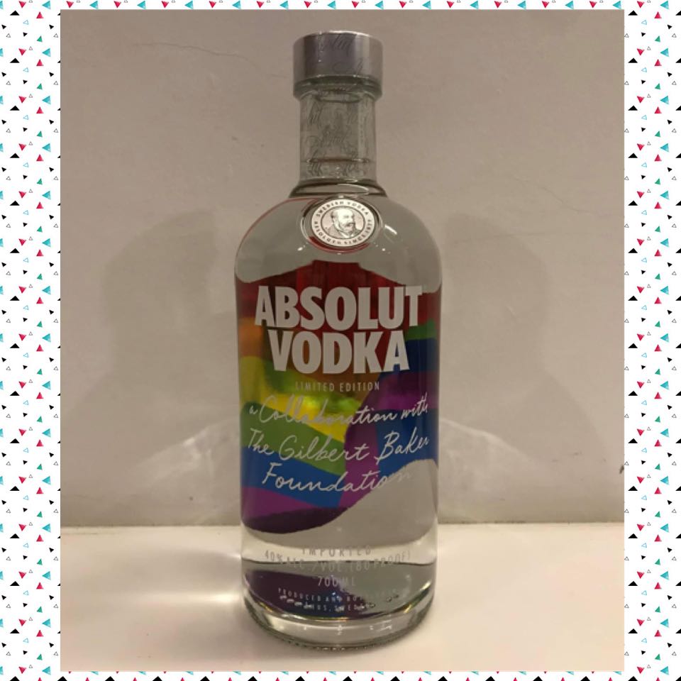 Absolut Gilbert Baker Vodka 700ml Bottle ( Austria Pride Colors Colours ...