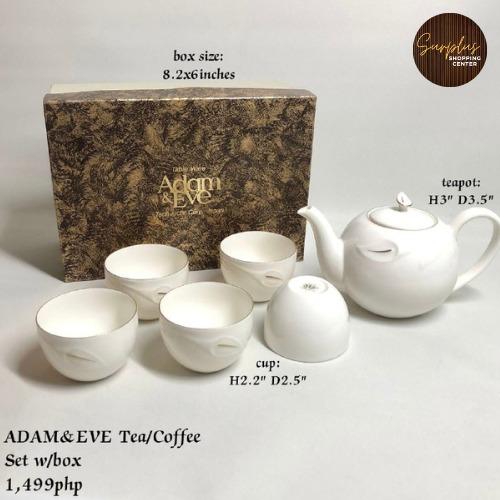 Adam&Eve Tea/Coffee Set with Box, Furniture & Home Living, Kitchenware ...