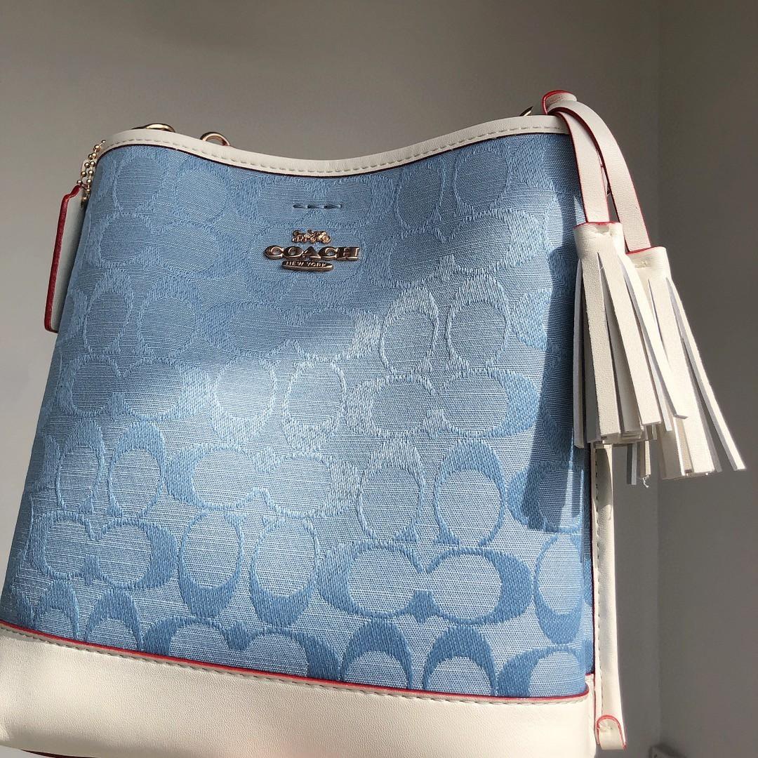 Authentic coach Sky Blue Mollie Bucket 22 Small Bucket Bag Shoulder ...