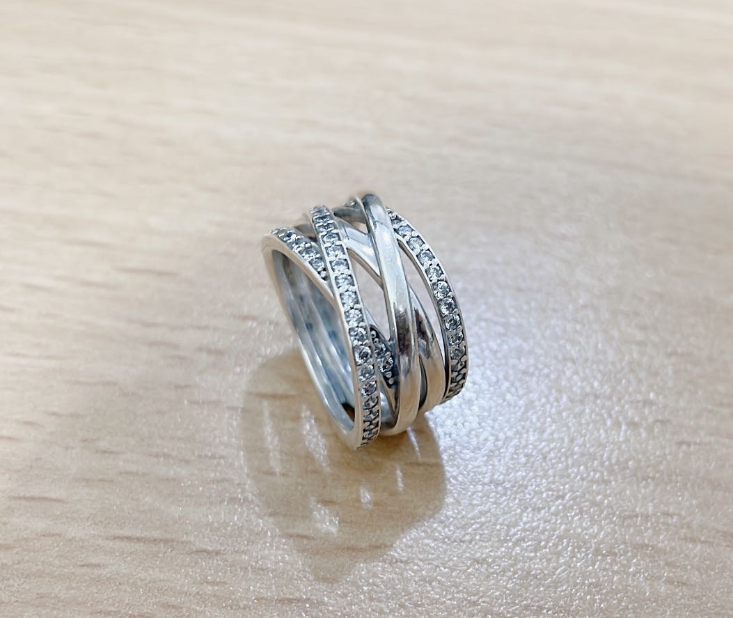 Authentic Pandora Entwining Ring, Women's Fashion, Jewelry & Organizers ...