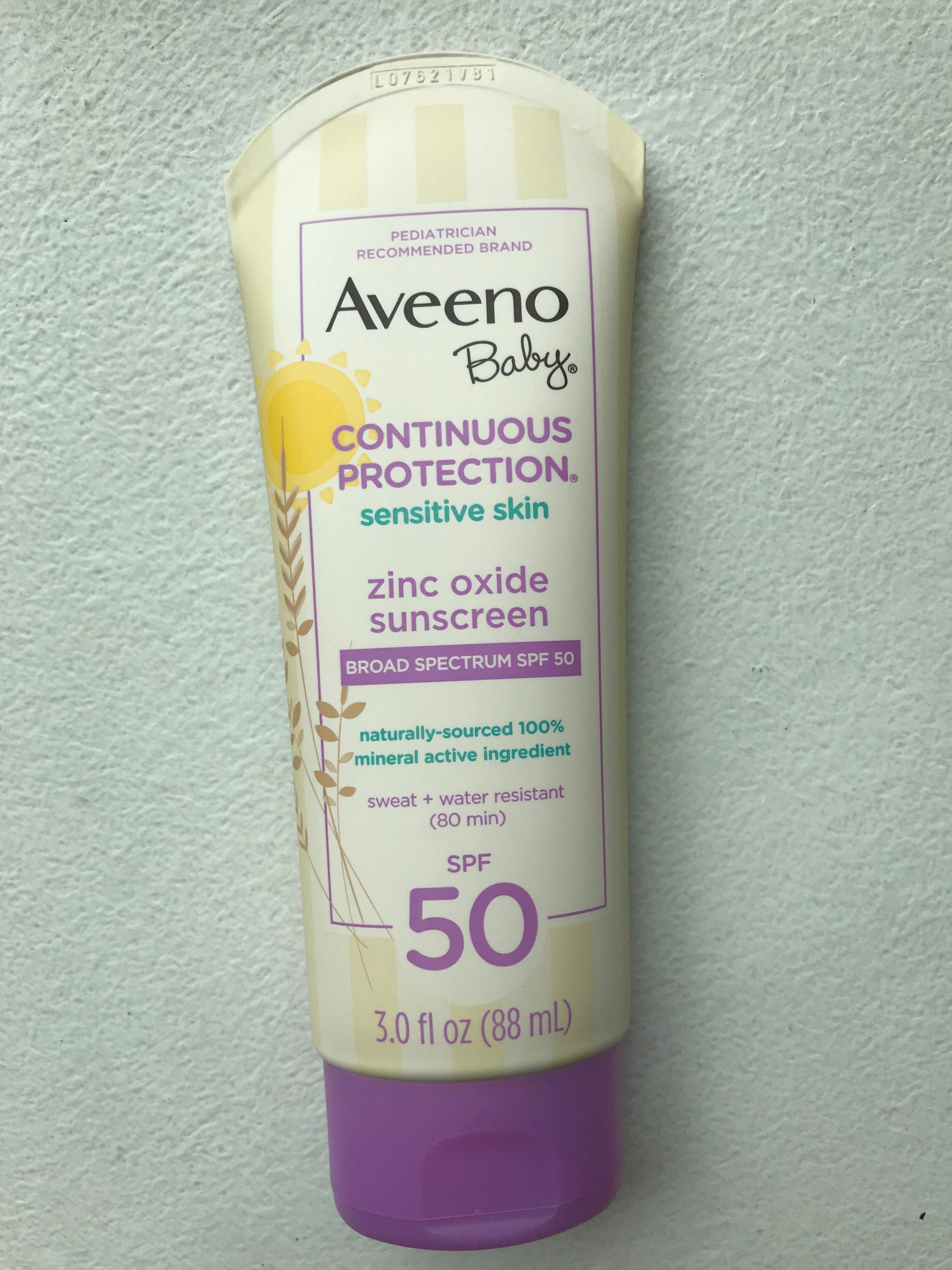 Aveeno Baby Continuous Protection Sensitive Skin Zinc Oxide Sunscreen, Babies & Kids, Going Out ...