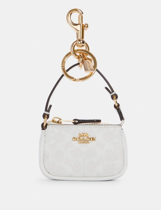 BN Authentic Coach Nolita Micro Nano Bag Charm in White Gold Hardware ...