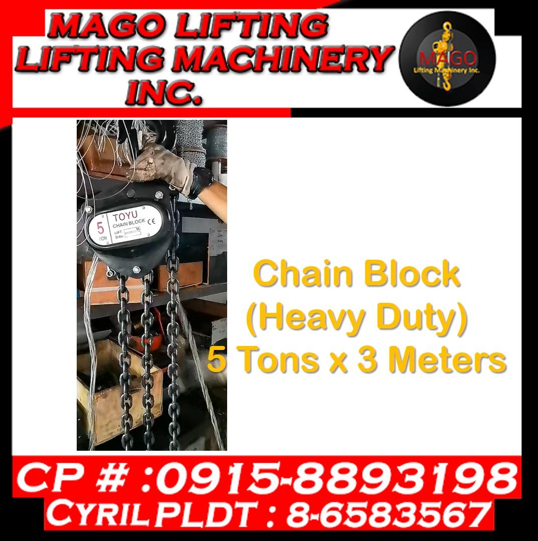 Chain Block (Heavy Duty) 5 Tons x 3 Meters, Commercial & Industrial ...