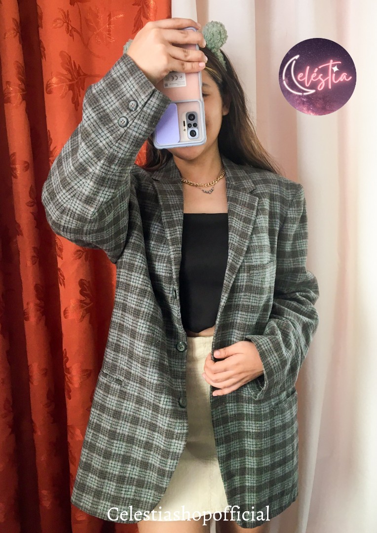 Checkered Suit, Women's Fashion, Coats, Jackets and Outerwear on Carousell