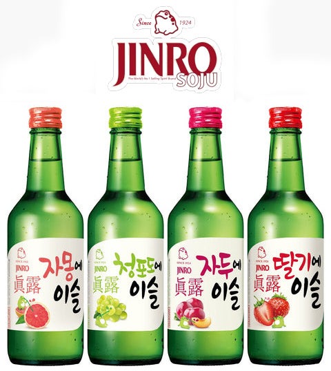 =Clearance= JINRO Chamisul Soju: strawberry, green grape, grapefruit, plum, Food & Drinks ...