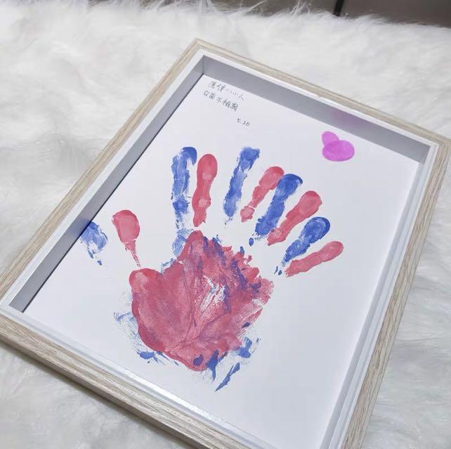 Couple DIY Hand Print Photo Frame | Palm Oil Painting Gift Handmade Set ...