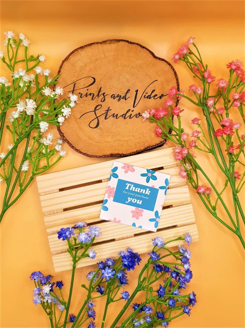 Design #2: Minimalist "TERNO" Thank you cards & stickers for packaging ...