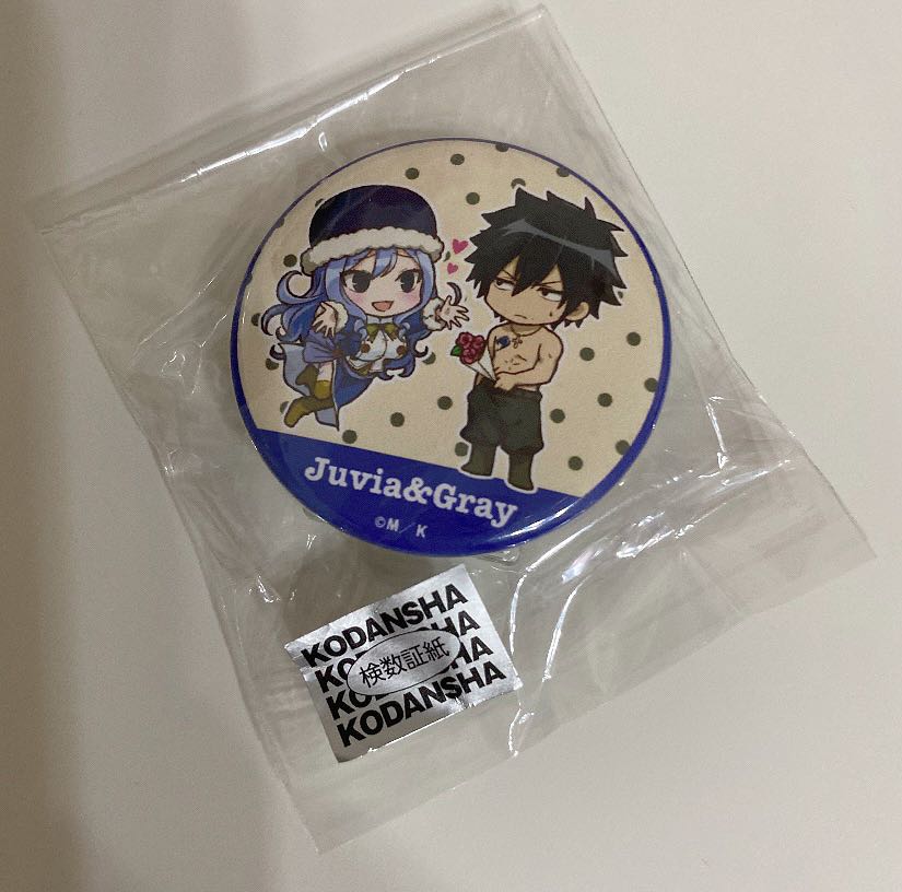 fairy tail gruvia gray and juvia chibi mini badge, Hobbies & Toys ...