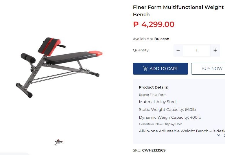 Finer Form Multifunctional Weight Bench, Sports Equipment, Exercise ...