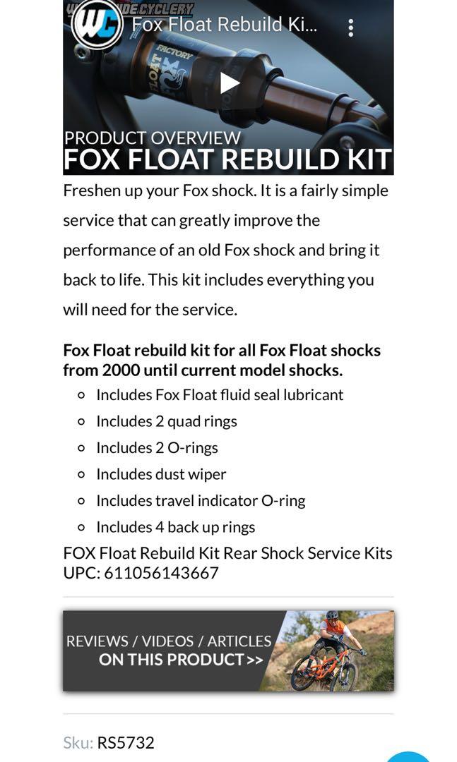 Fox rebuild kit for float rear shocks, Sports Equipment, Bicycles ...