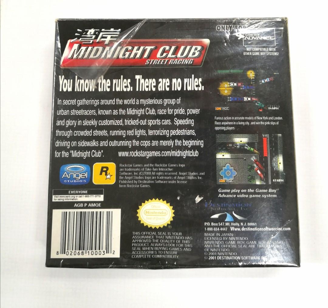 Gameboy Advance Game Midnight Club Street Racing, Video Gaming, Video ...