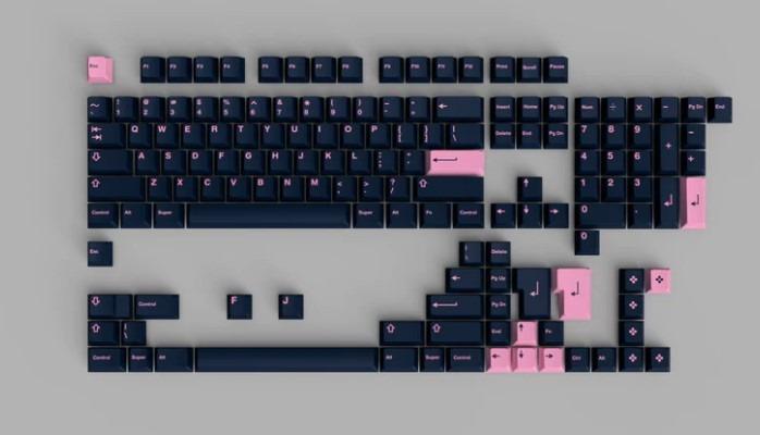 GMK Pink On Navy keycaps set, Computers & Tech, Parts & Accessories ...