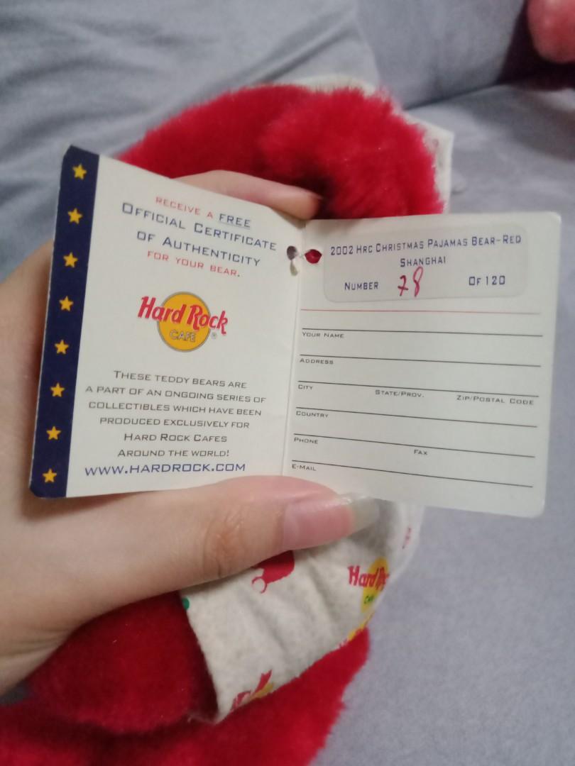 Hard Rock Harrington Bear [AUTHENTIC], Hobbies & Toys, Memorabilia ...