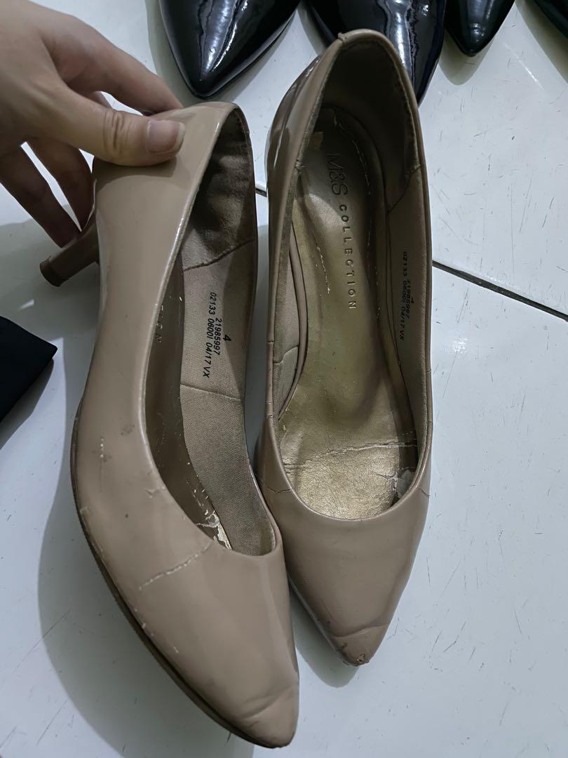 High Heels marks and spencer nude coklat, Fesyen Wanita, Sepatu di ...