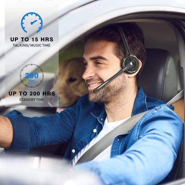 Jelly Comb Bluetooth Headset with Noise Canceling, Wireless Headphones ...