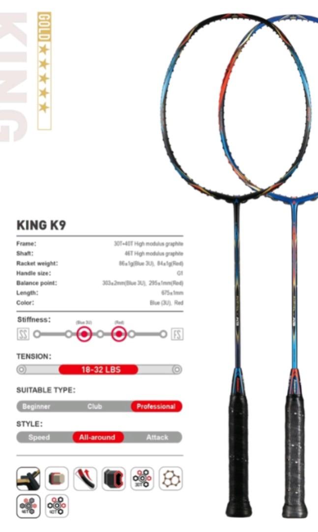 Kawasaki King K9 badminton racket (tag: Li Ning Victor Yonex Mizuno ...