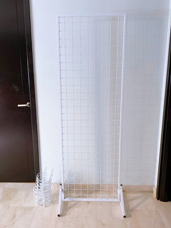 Metal mesh vertical floor display rack, Furniture & Home Living ...