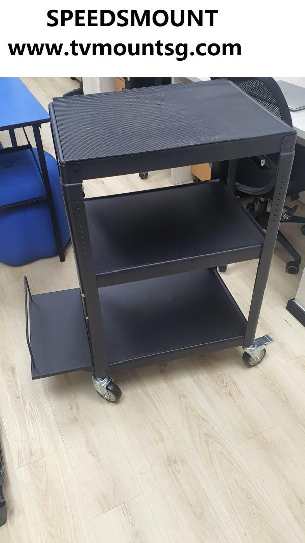 monitor network server mobile cart with keyboard mouse shelf projector ...