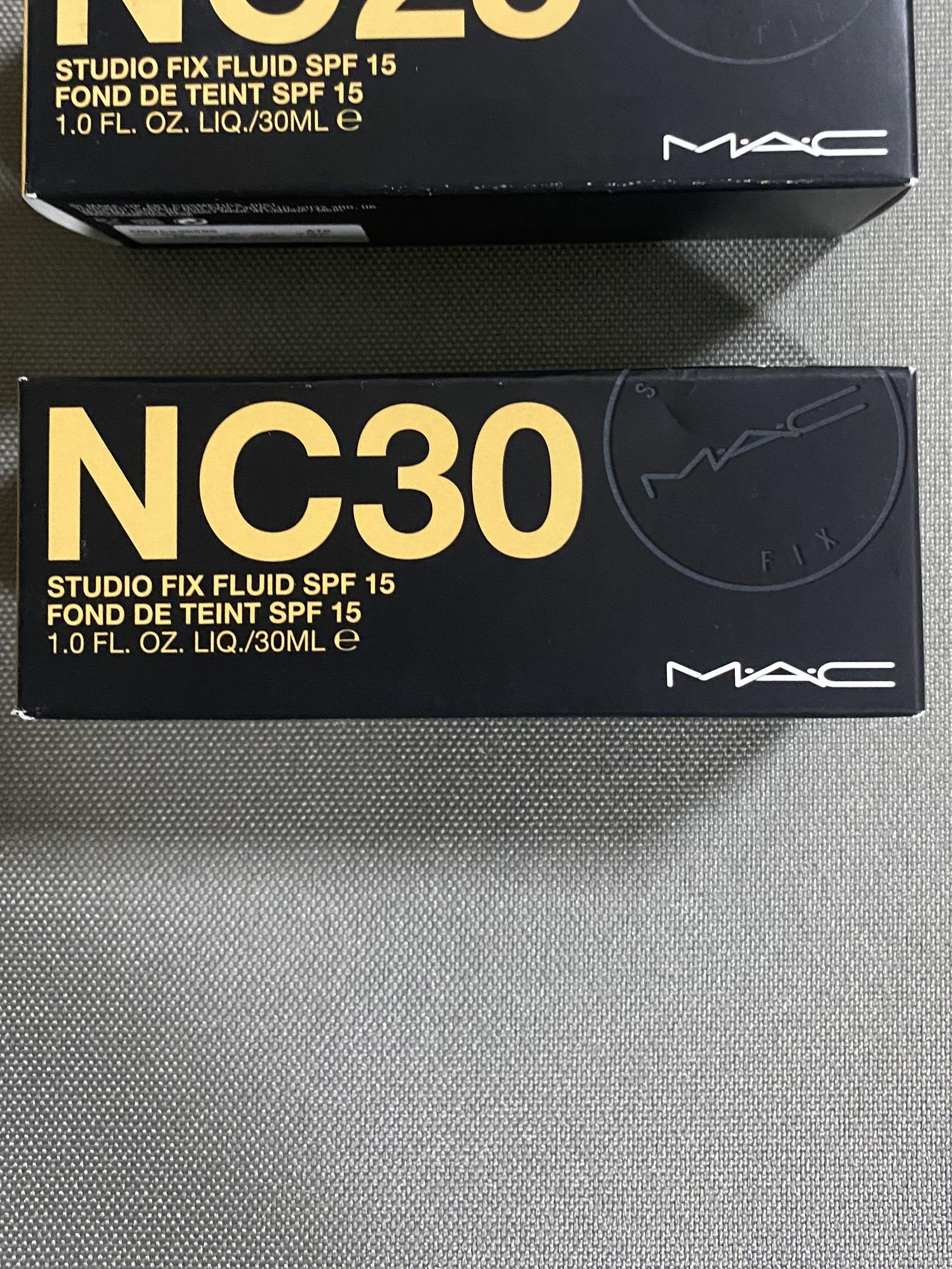 NC30 MAC Studio Fix Fluid Foundation Liquid SPF15, Beauty & Personal ...
