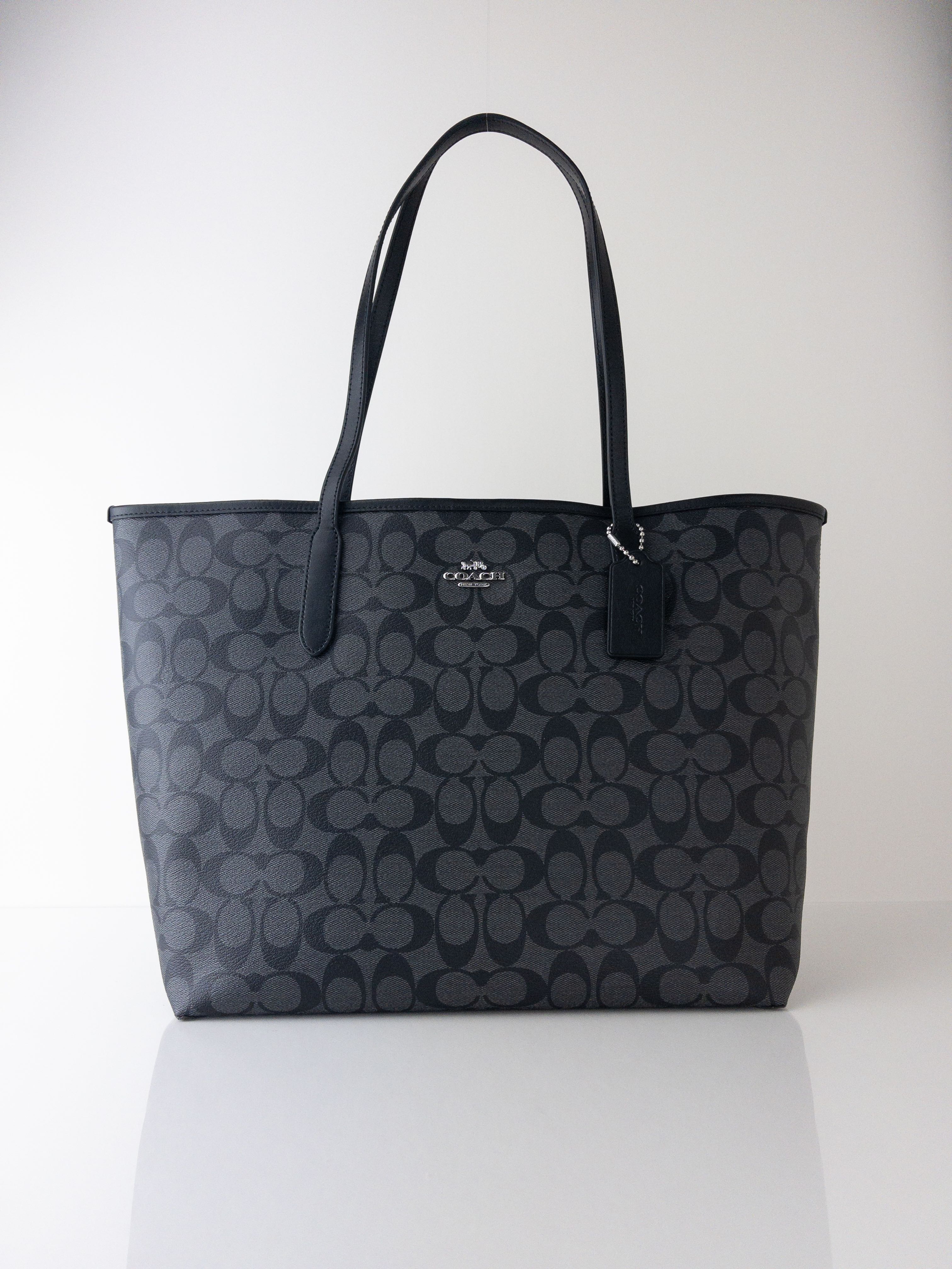 NEW COACH 5696 SIGNATURE CANVAS CITY TOTE (GRAPHITE MONOGRAM), Women's ...