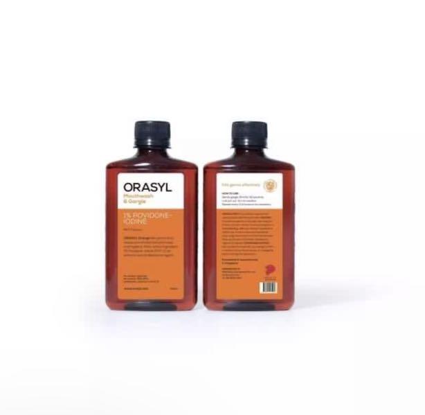 [NEW] ORASYL Orange Povidone-lodine (PVP-1) Gargle & Mouthwash (250 ml ...