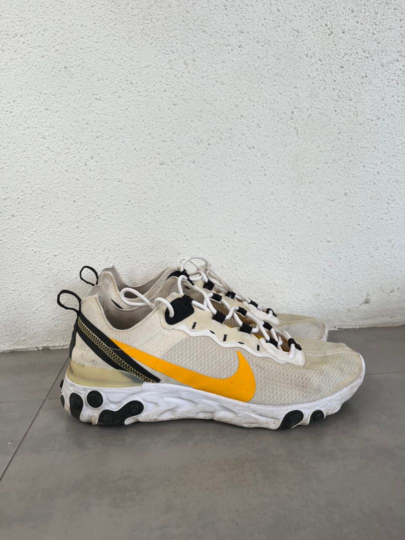 Nike Element React 55 SE White University Gold Black, Men's Fashion ...