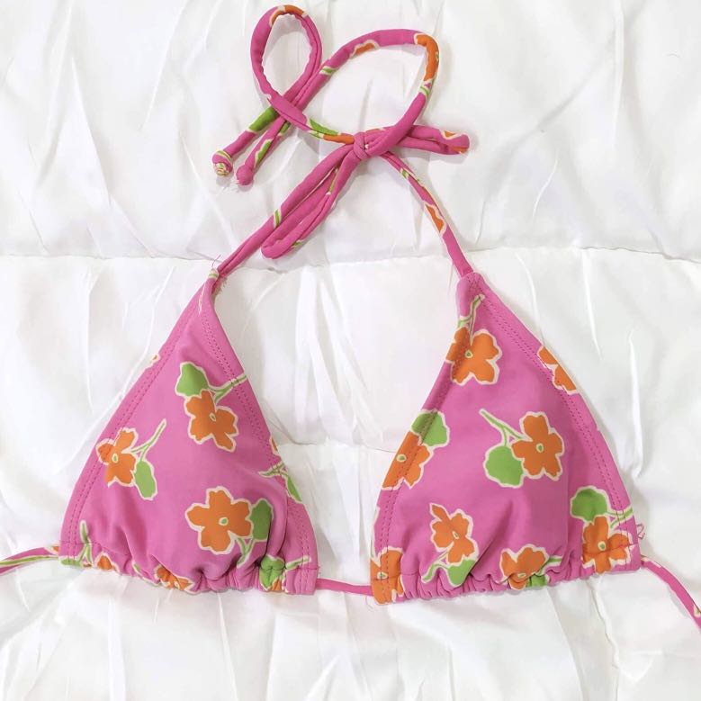 Pink Floral Trend Bikini Set, Women's Fashion, Swimwear, Bikinis ...