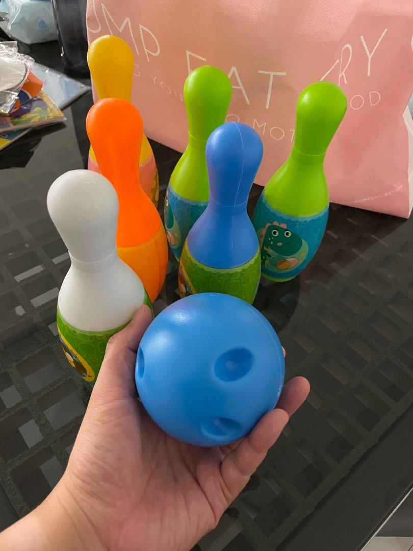 Plastic Bowling Pins & Ball, Hobbies & Toys, Toys & Games on Carousell
