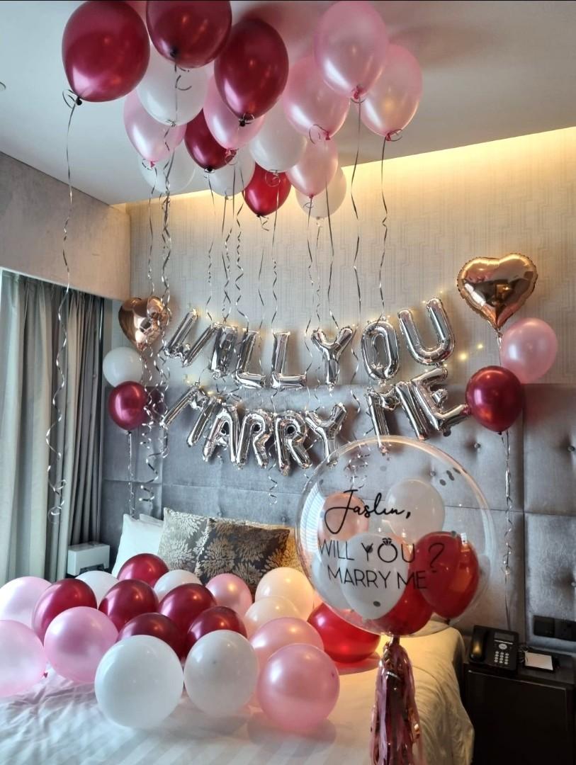 Proposal decorations, marry me decorations, helium balloons, helium ...