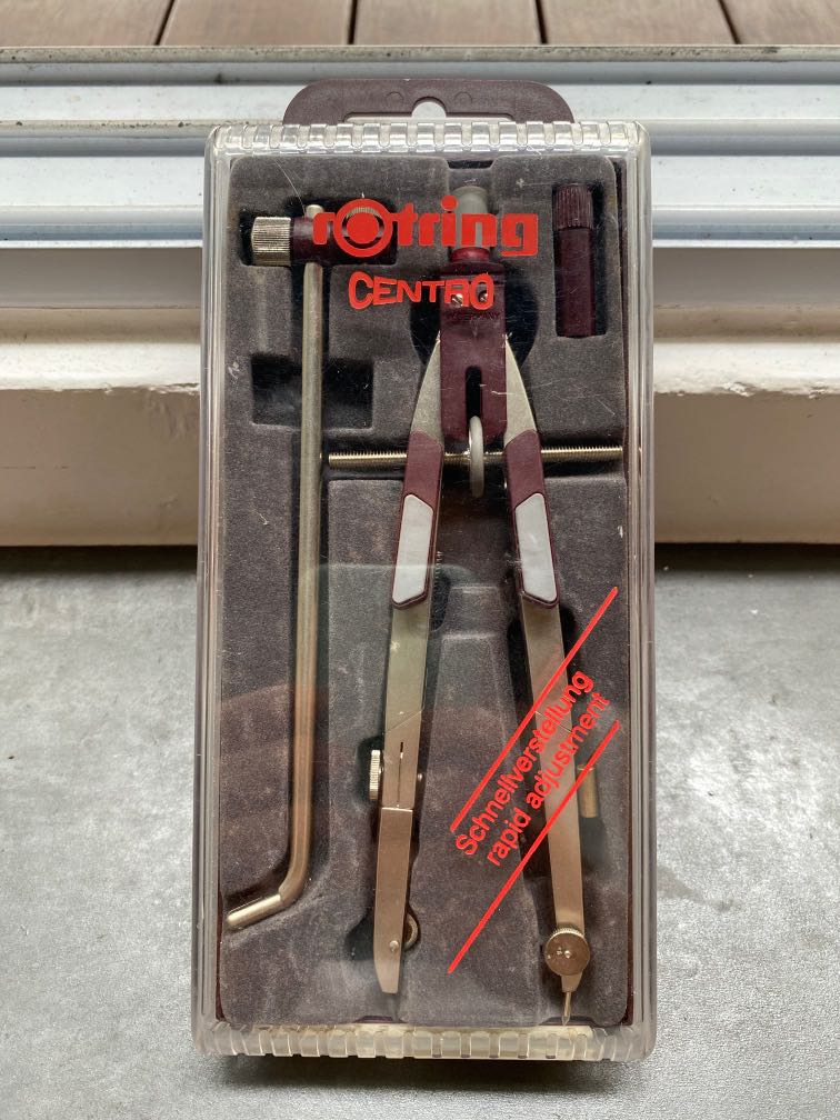 Rotring Centro Giant Bow Rapid Adjustment Compass with Extension Bar ...