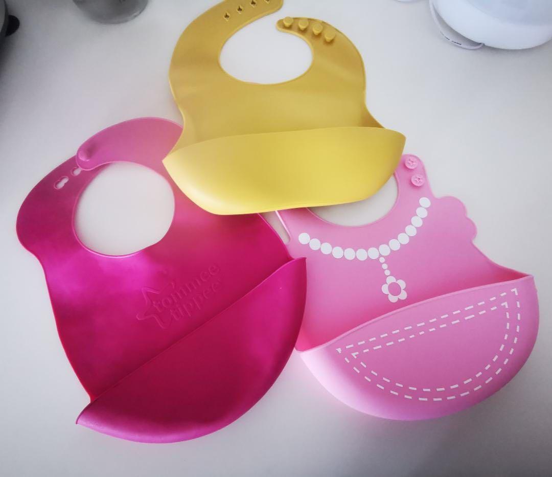 [Set of 3] Rubber Bibs, Babies & Kids, Nursing & Feeding, Weaning ...