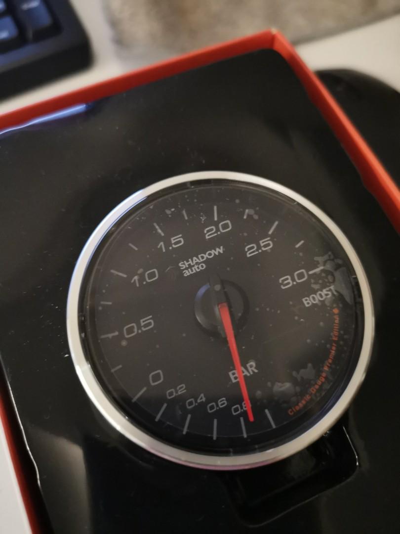 Shadow classic gauge 3bar boost meter, Auto Accessories on Carousell
