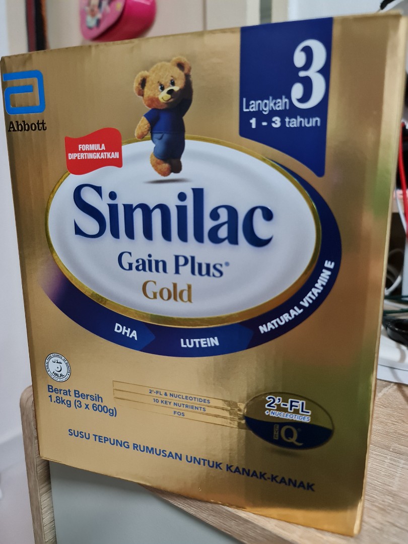 Similac Gain Plus Gold Step 3 (1-3yo) 1.8kg, Babies & Kids, Nursing ...