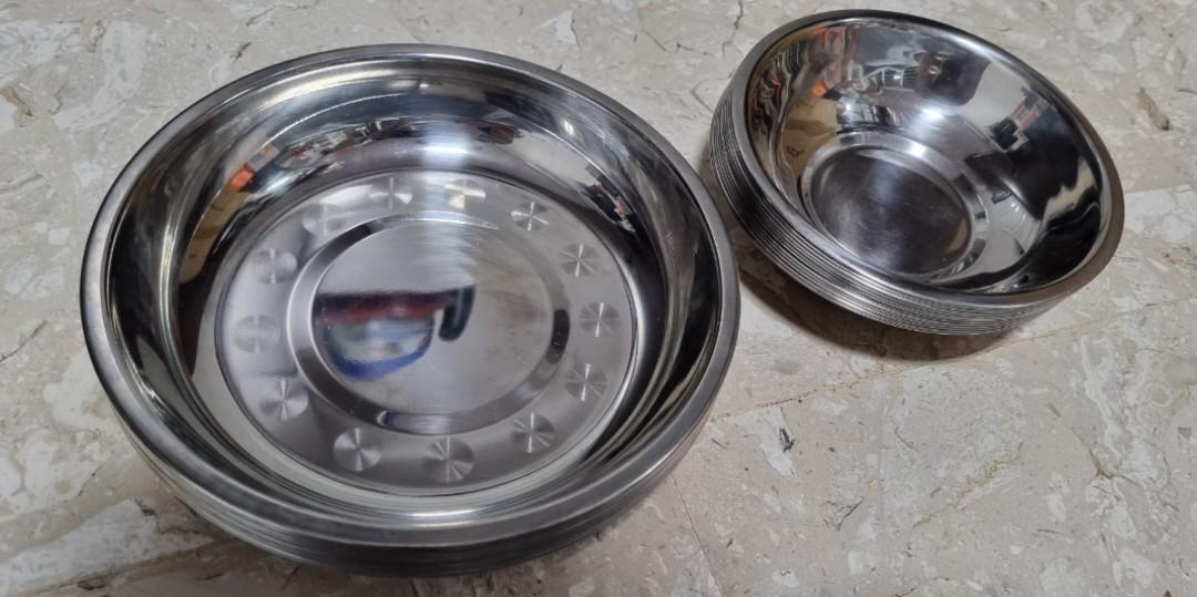 Stainless steel mar bowl and mar plate, Furniture & Home Living ...