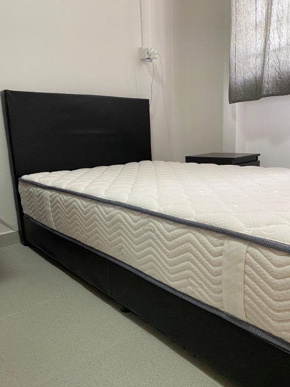 Super Single Bed + Mattress, Furniture & Home Living, Furniture, Bed ...