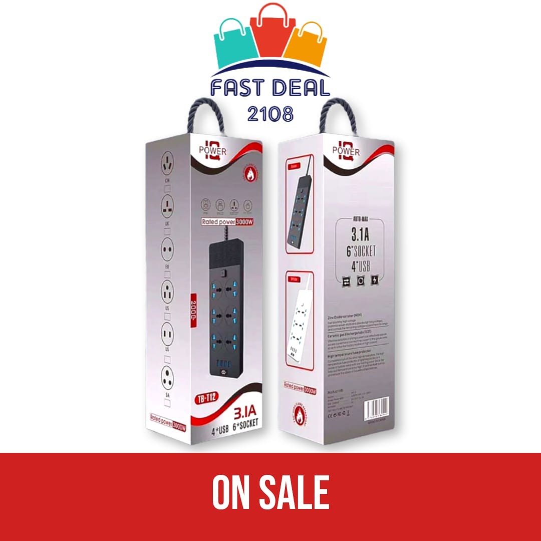TB-T12 6 PORT & 4 USB 2M POWER EXTENSION CORD, Everything Else on Carousell