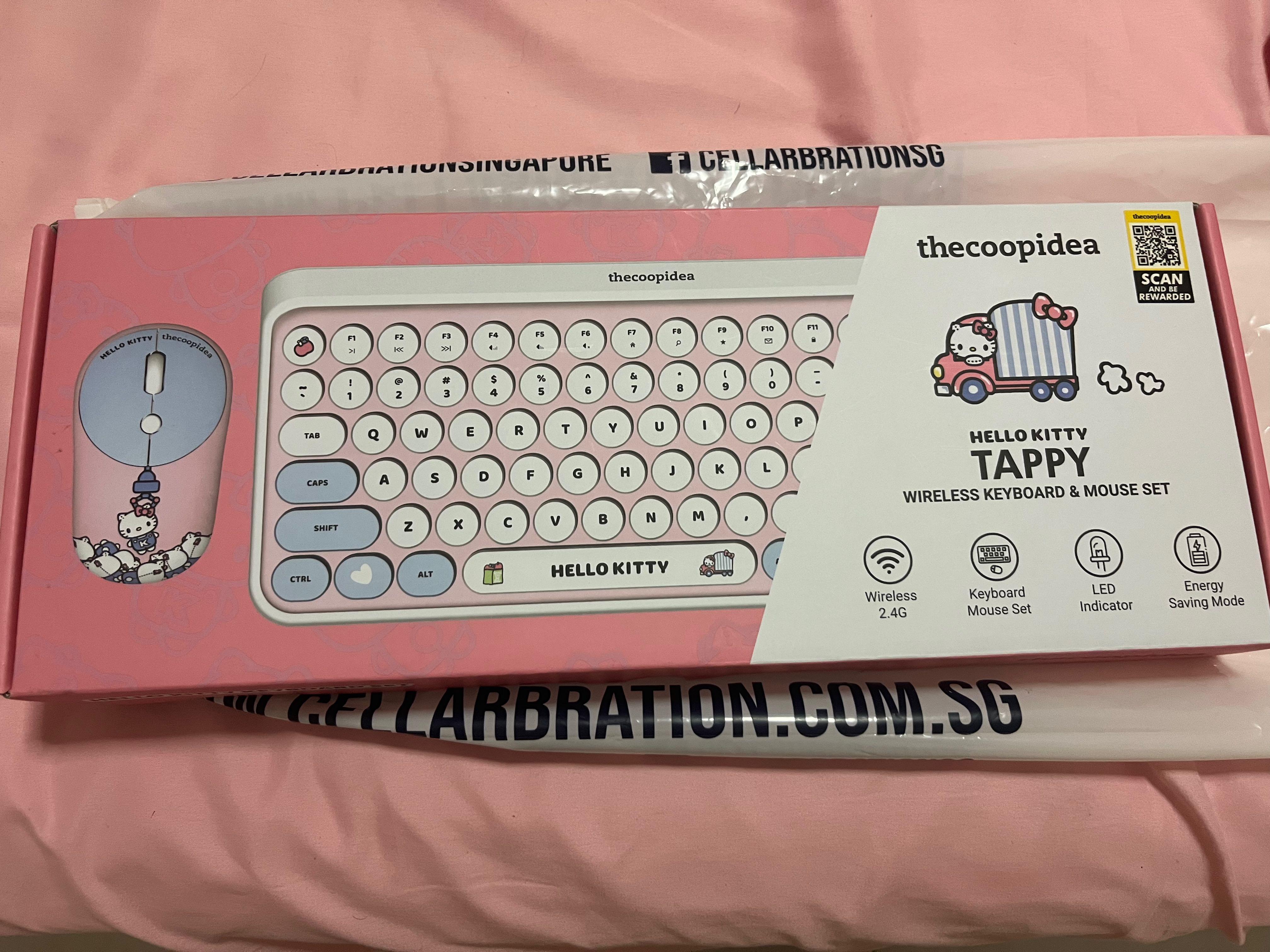 Thecoopidea Hello Kitty Wireless Keyboard And Mouse Set Computers And Tech Parts And Accessories