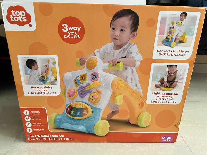 Top Tots 3 in 1 walker ride on, Babies & Kids, Infant Playtime on Carousell