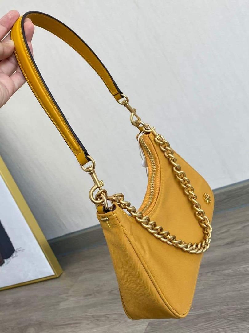 TORRY BURCH Mercer Logo Plaque Small Shoulder Bag - Yellow, Women's ...