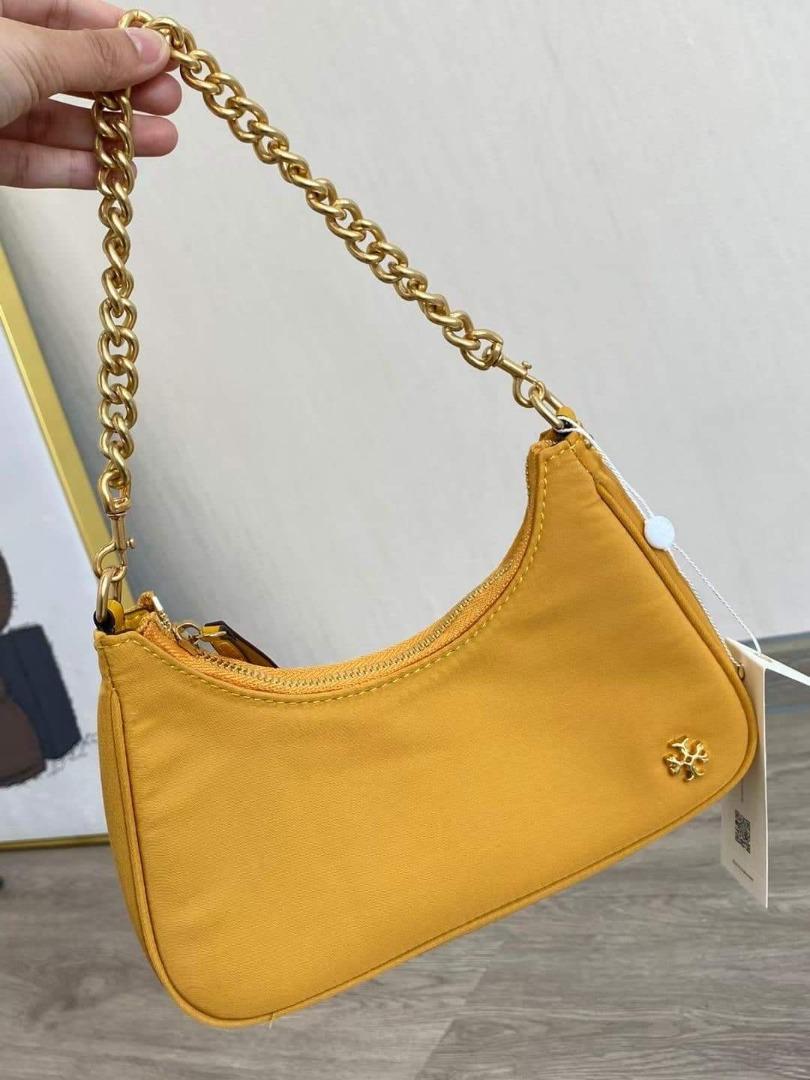 TORRY BURCH Mercer Logo Plaque Small Shoulder Bag - Yellow, Women's ...