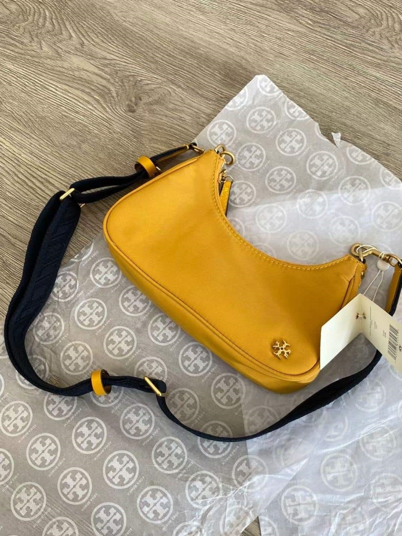 TORRY BURCH Mercer Logo Plaque Small Shoulder Bag - Yellow, Women's ...