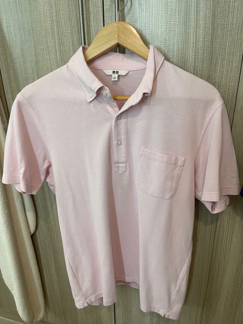 Uniqlo pink, Men's Fashion, Tops & Sets, Tshirts & Polo Shirts on Carousell